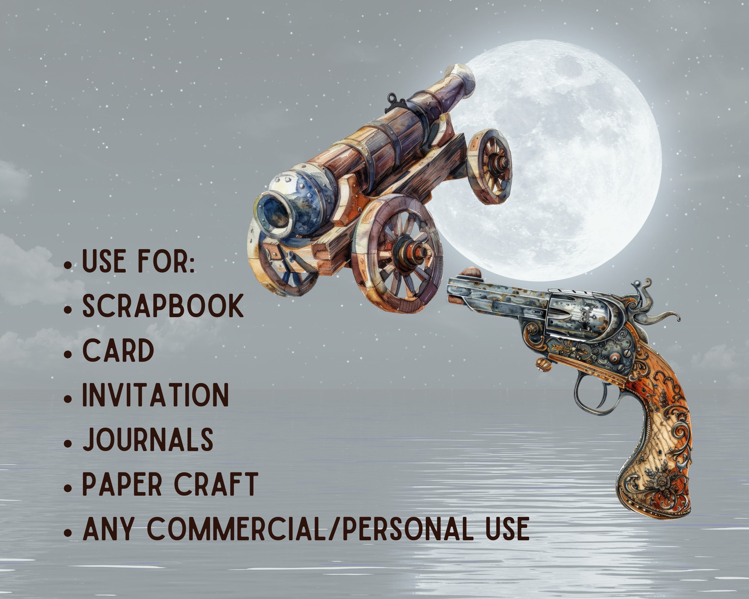 Pirate Life Watercolor Digital Clip Art L Printable Clipart Sticker ...