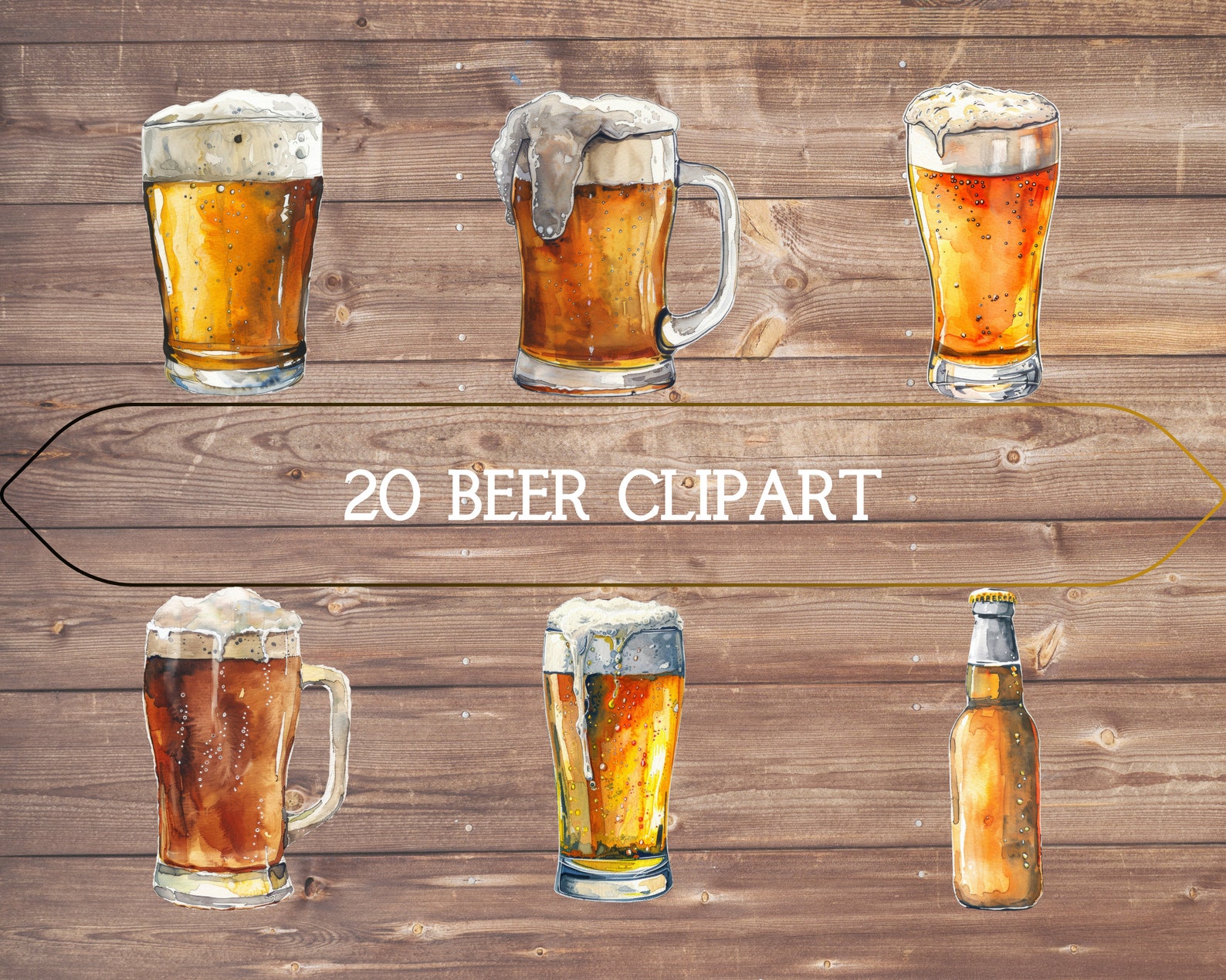 Cold Beer Design Digital Clipart L Printable Alcohol Sticker ...
