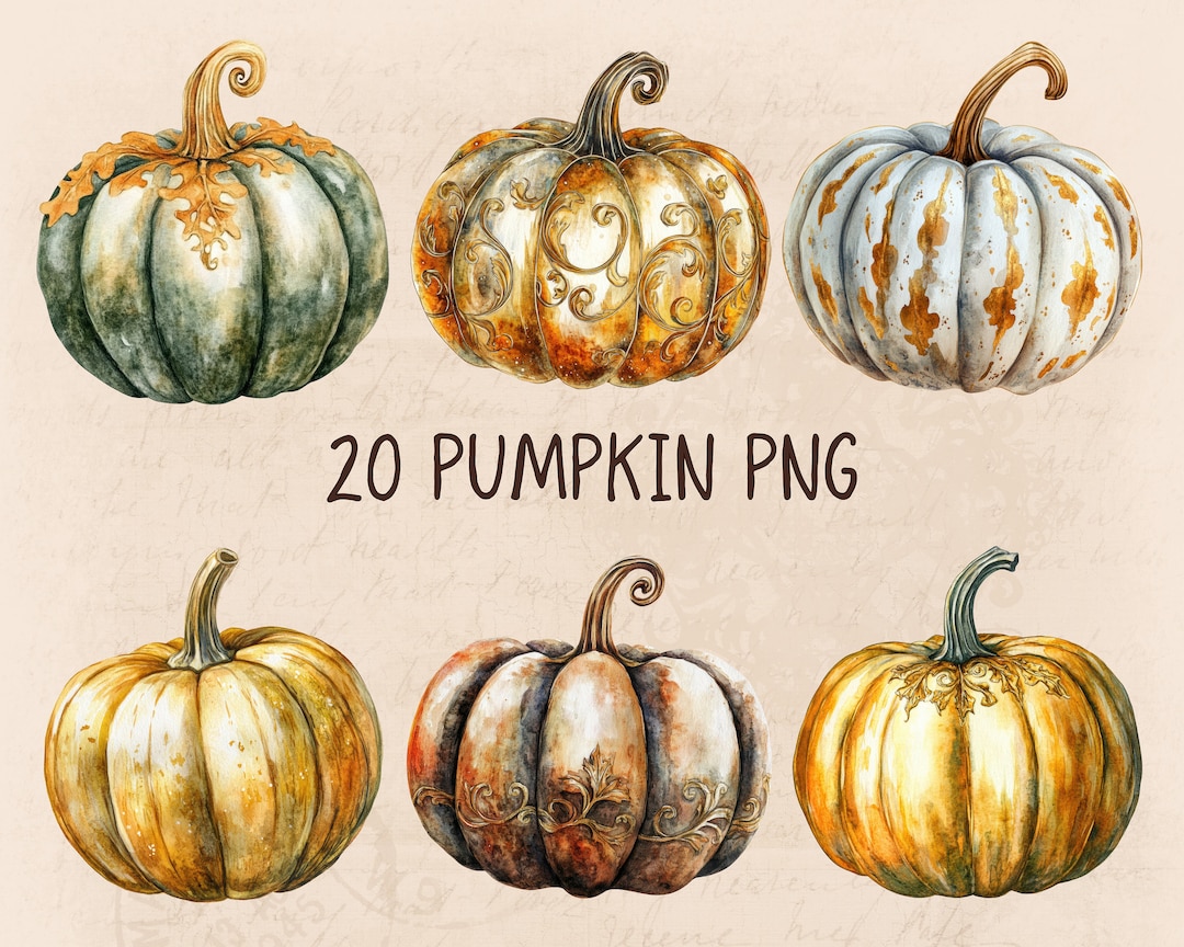 Autumn Pumpkin Digital Clipart L Printable Halloween Pumpkin Sticker ...