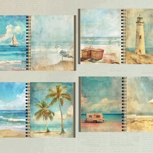 Hot Summer Beach Design Digital Paper L Printable Fresh Ocean Landscape ...