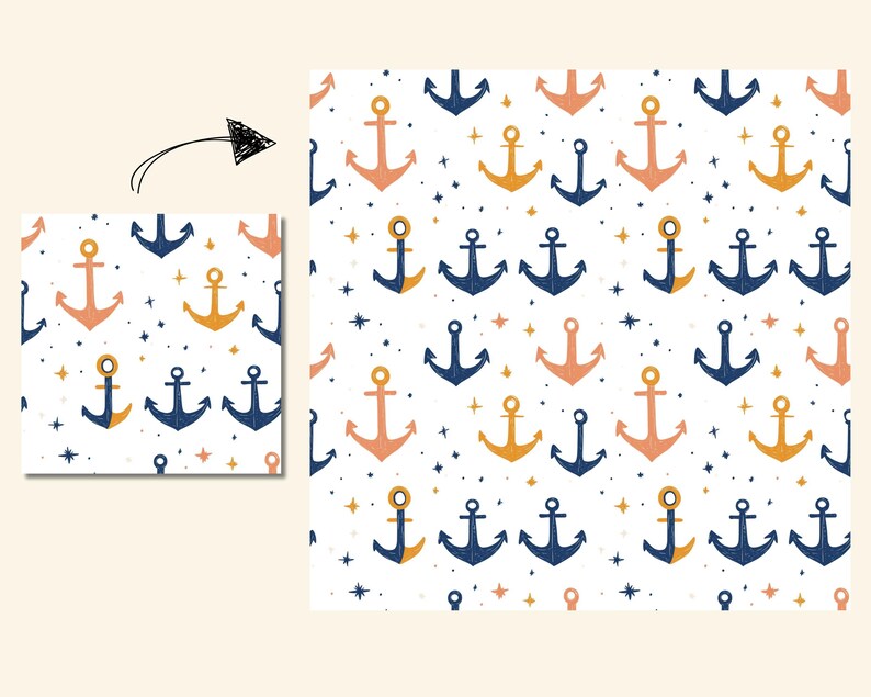 Cute Ocean Design Seamless Pattern L Adorable Sea Animal Digital Paper ...