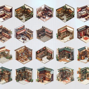 Cute Isometric Traditional Asian Store Digital Clipart L Printable Old ...