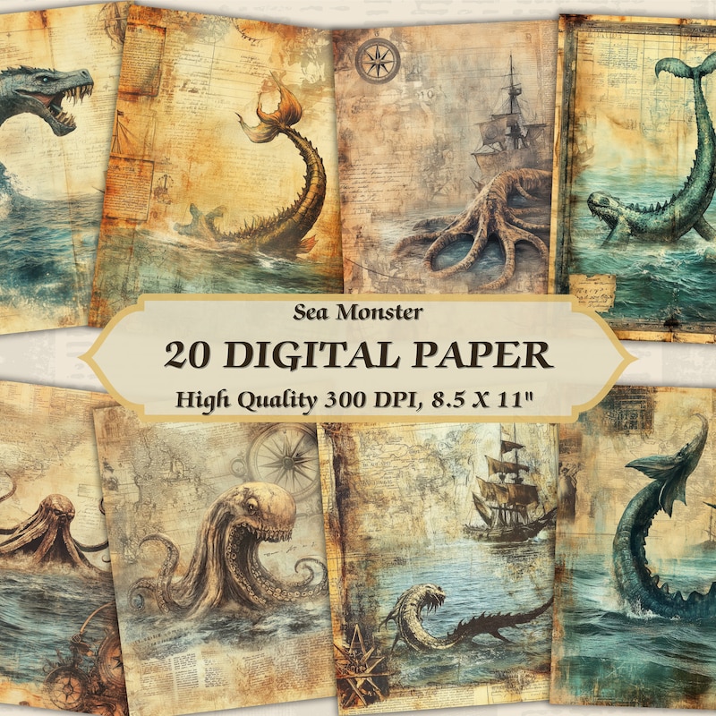 Sea Monster Print - Etsy