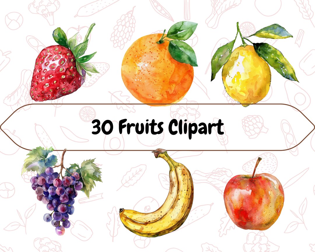 Juicy Colorful Fruit Image Digital Clipart L Printable Strawberry ...