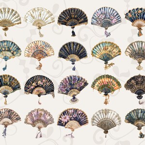 Luxury Victorian Fan Digital Clip Art L Printable Elegance Design ...