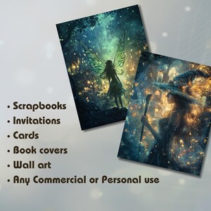 Fantasy Magical World Design Digital Paper L Printable Enchanted Mystic ...