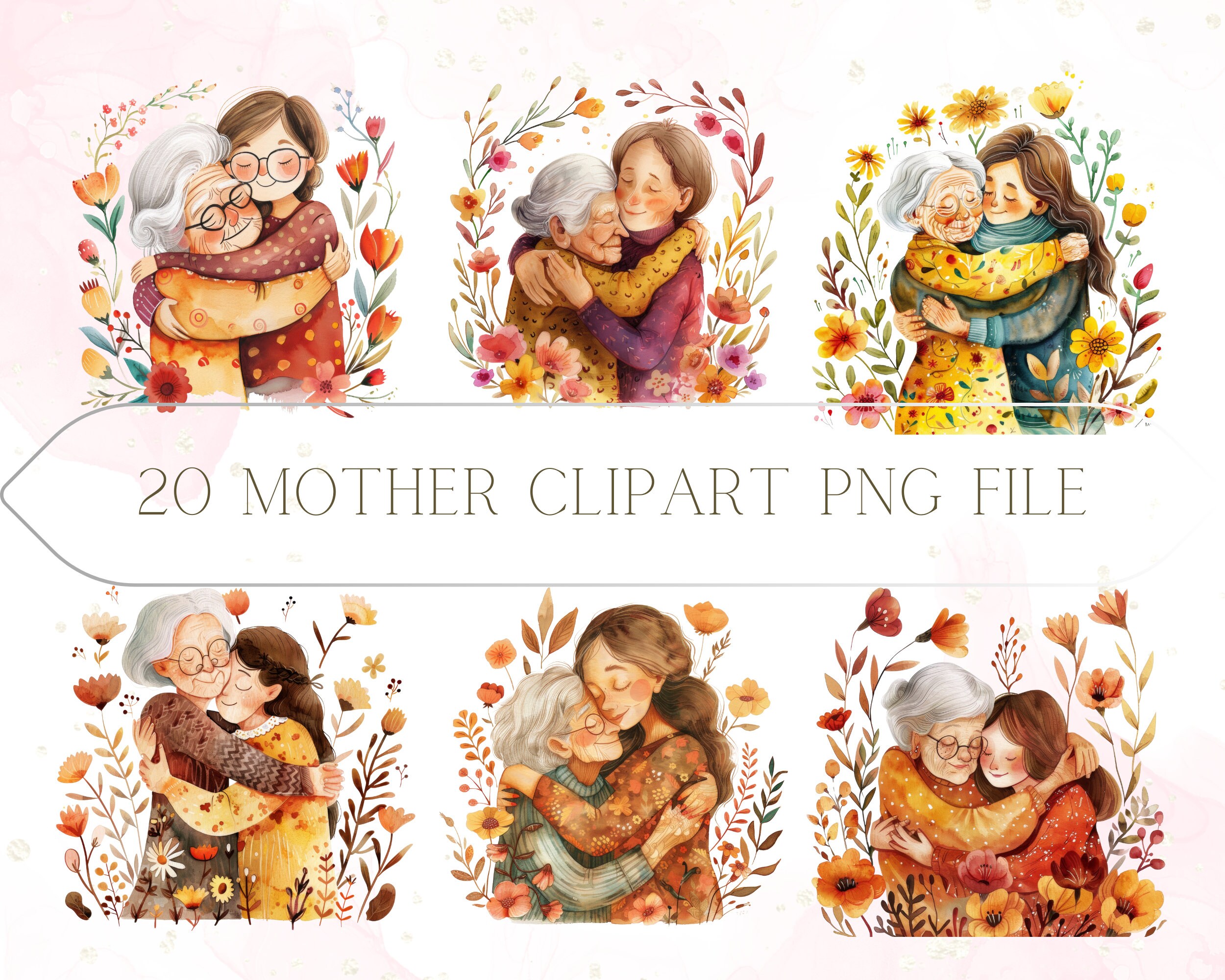 Happy Mother's Day Image Digital Clipart L Printable Floral Design Clip ...
