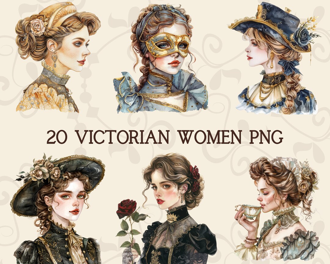 Luxury Victorian Women Digital Clipart L Printable Elegance Beautiful ...