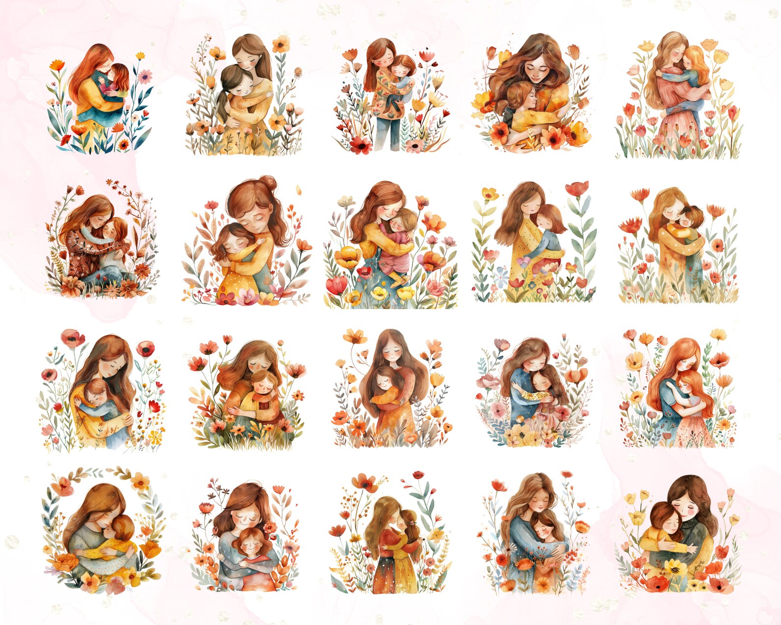 Warm Mother's Day Digital Clipart File L Printable Clip Art Flower ...