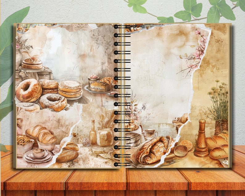 Warm Fresh Bakery Design Digital Paper L Printable Cozy Bake Shop ...