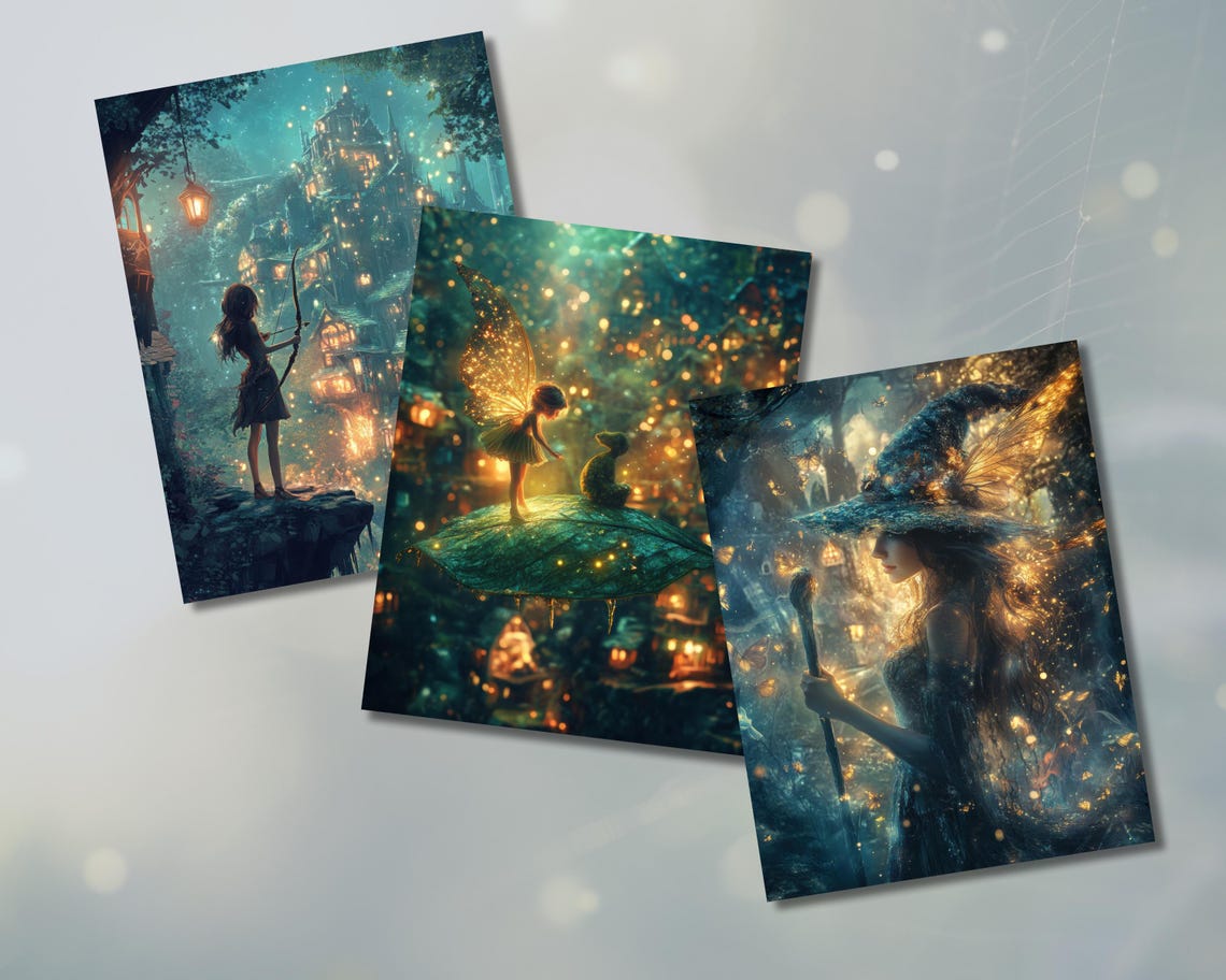 Fantasy Magical World Design Digital Paper L Printable Enchanted Mystic ...