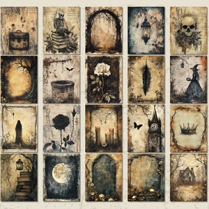 Vintage Spooky Atmosphere Digital Paper L Printable Gothic Halloween ...