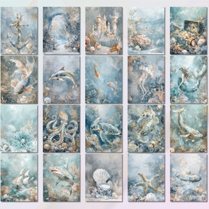 Dreamy Underwater Design Digital Paper L Printable Blue Ocean Wallpaper ...