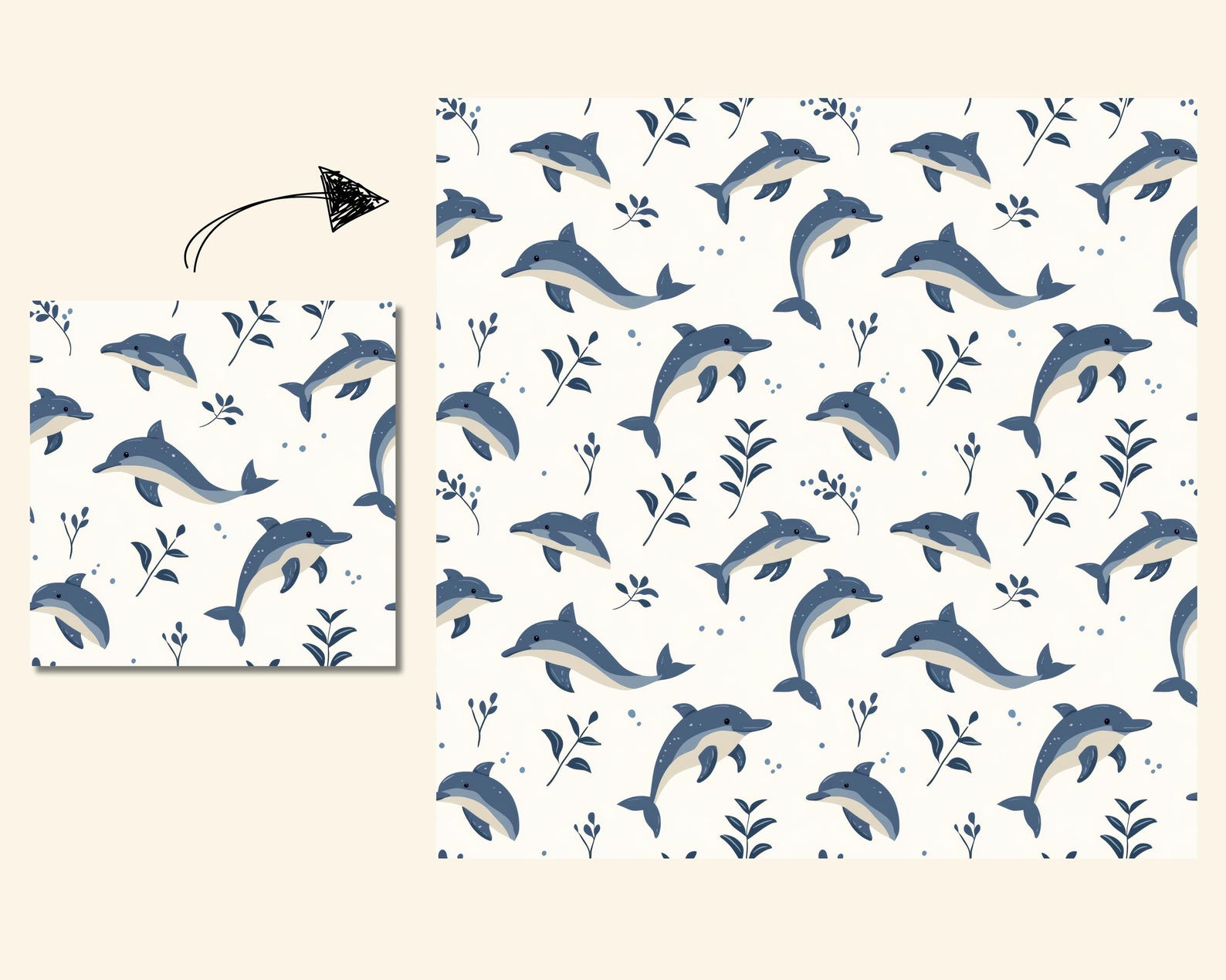 Cute Ocean Design Seamless Pattern L Adorable Sea Animal Digital Paper ...