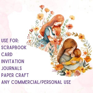 Warm Mother's Day Digital Clipart File L Printable Clip Art Flower ...