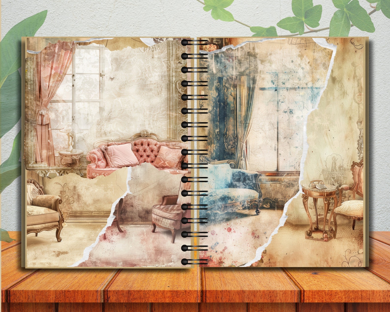 Romantic Living Room Design Digital Paper L Printable Old Paper Texture ...