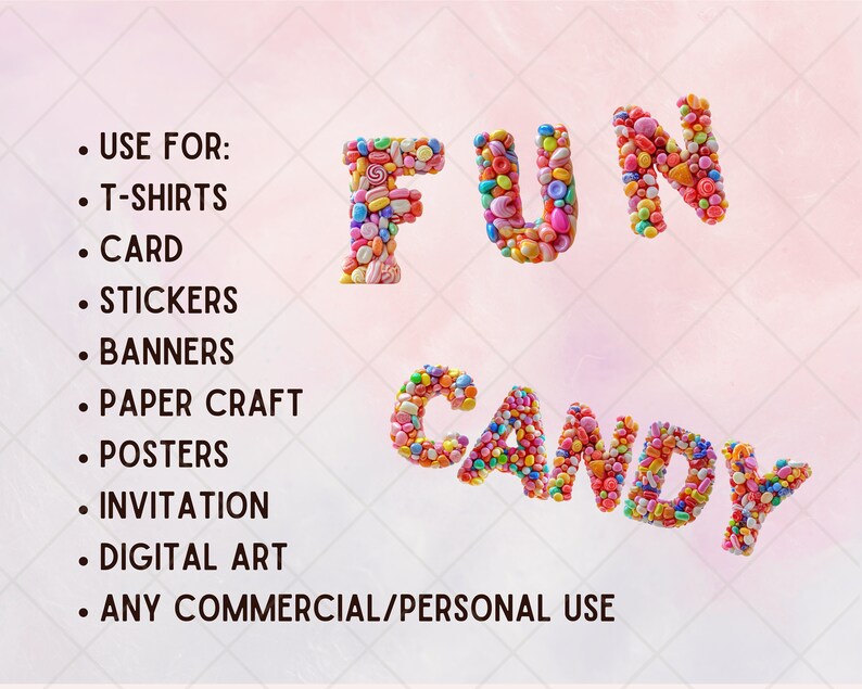 Sweet Candy 3D Alphabet Digital Clipart L Transparent Background Fun ...