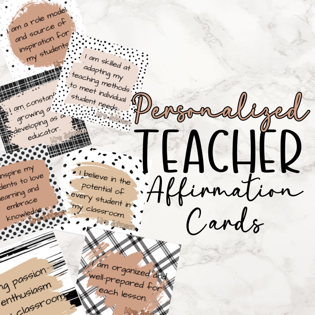 30 Positive Teacher Affirmations, Teacher Appreciation Gift ...