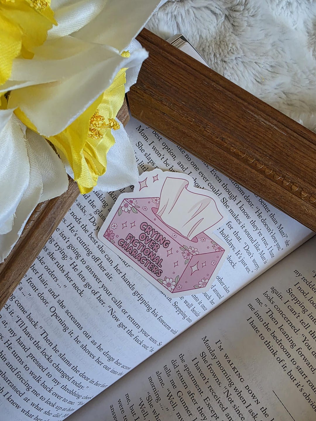 Crying Over Fictional Characters Sticker: Bookish Vinyl Decal - Etsy