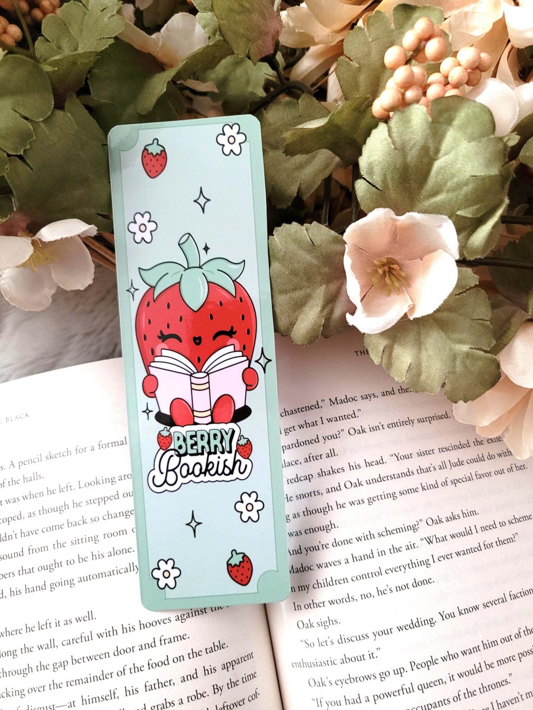Berry Bookish Bookmark | Cardstock Bookmarks | Gift for Book Lover ...