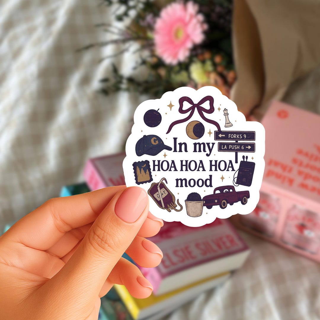 Hoa Hoa Mood Sticker: Bookish Vinyl Decal for Laptops & Water Bottles ...