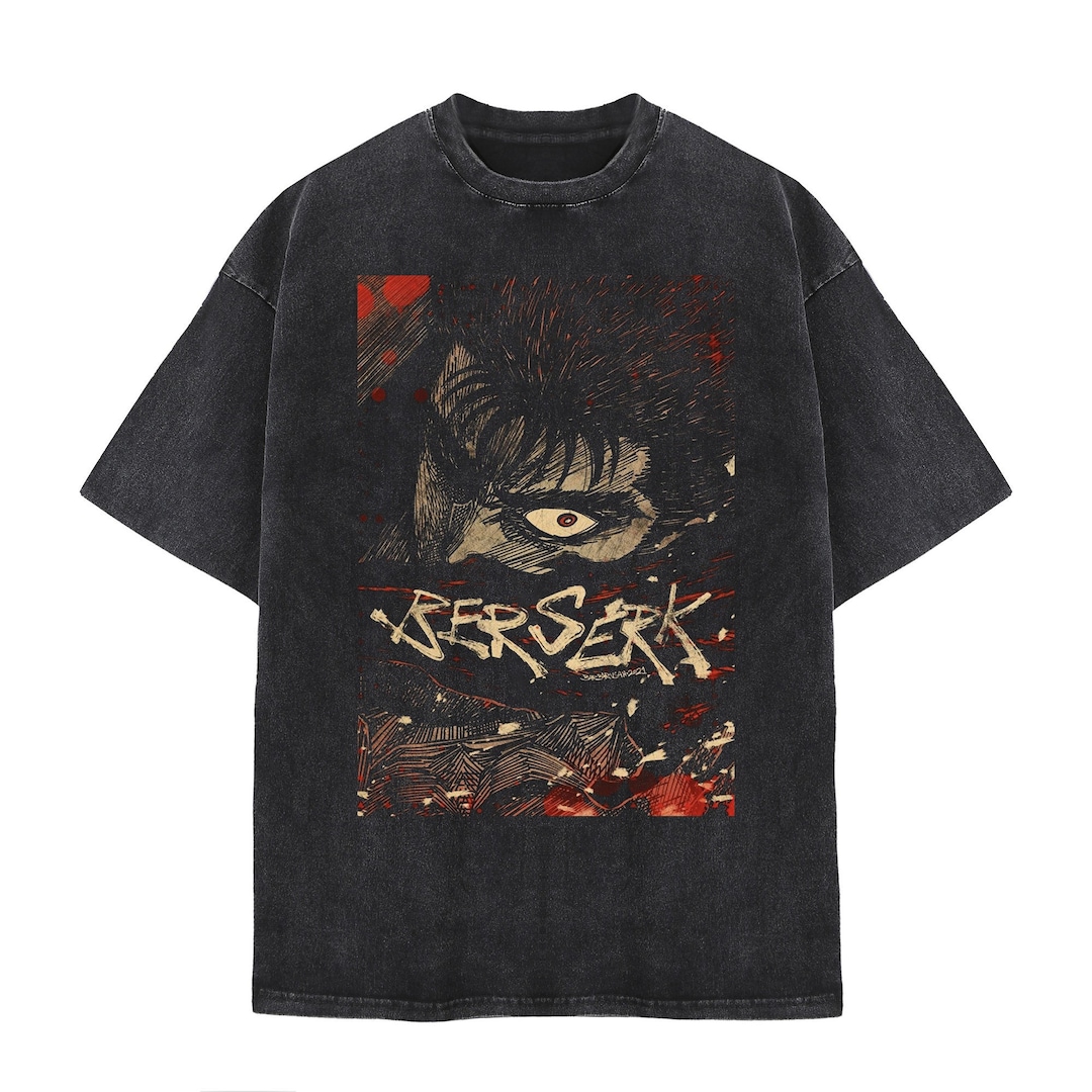 Berserk Vintage Washed Shirt, Berserk Guts Anime Manga Unisex Shirts ...