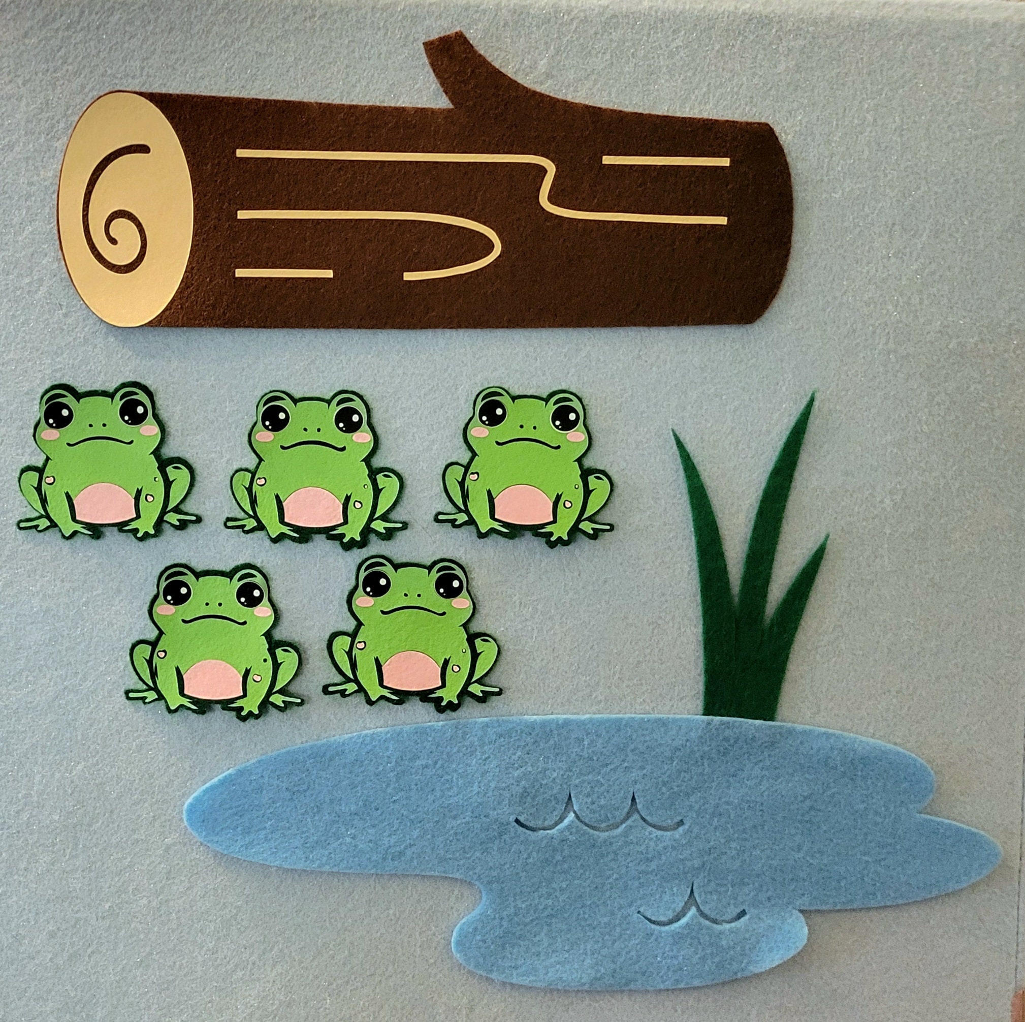 Five Little Speckled Frogs Felt Story, Handmade, Used for Early ...