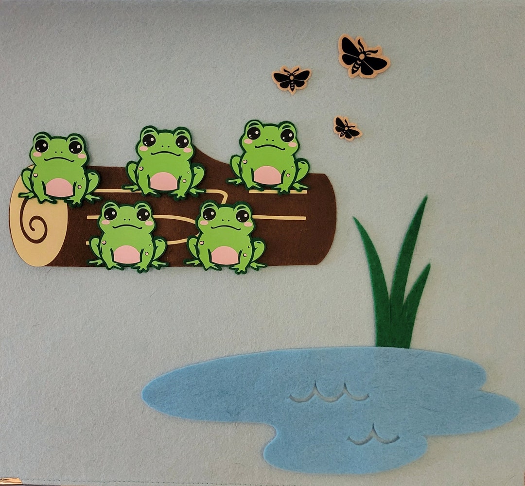 Five Little Speckled Frogs Felt Story, Handmade, Used for Early ...