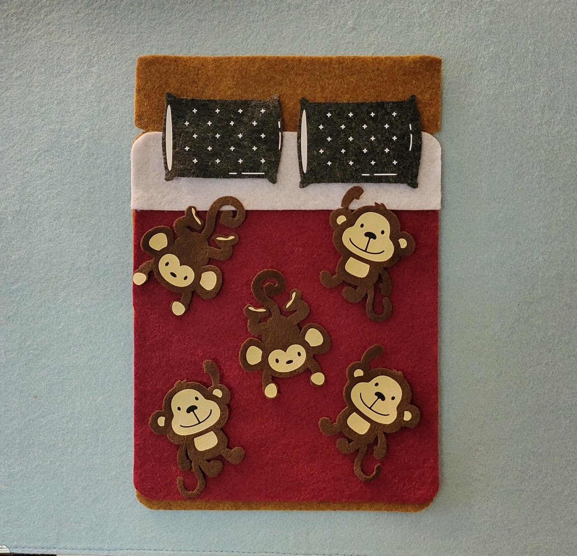 Five Little Monkeys Bed and Crocodile Felt Story Set, Great for Early ...