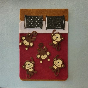 Five Little Monkeys Bed and Crocodile Felt Story Set, Great for Early ...