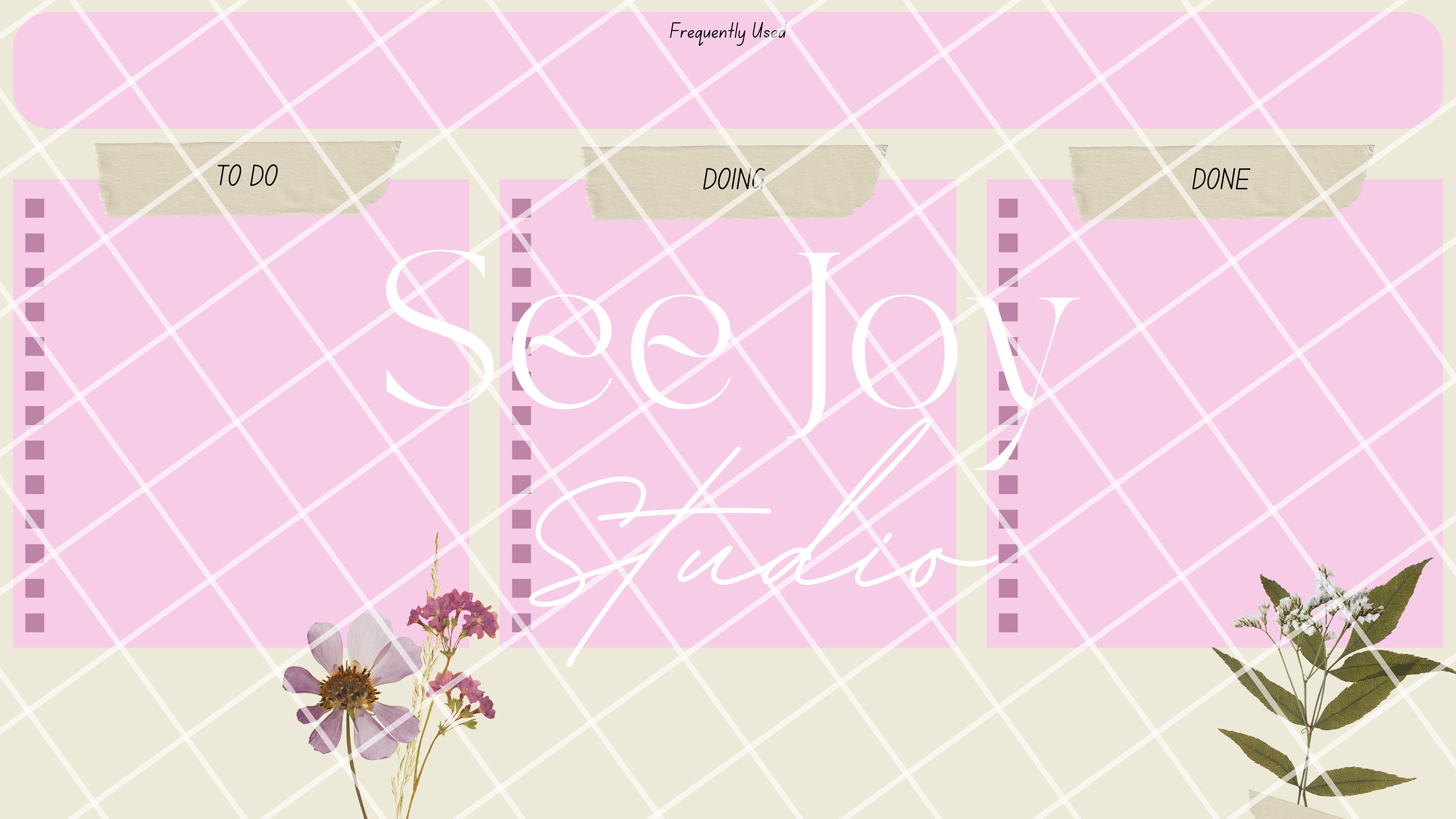 Digital Desktop Organizer Pink & Sandy Color Palette Instant Download ...