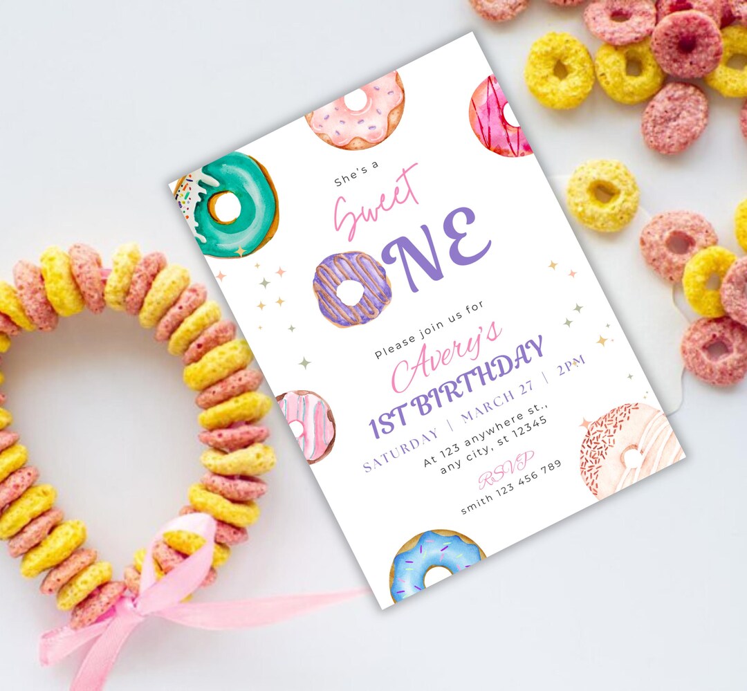 Sweet One Birthday Invitation, She's a Sweet One 1st Birthday ...