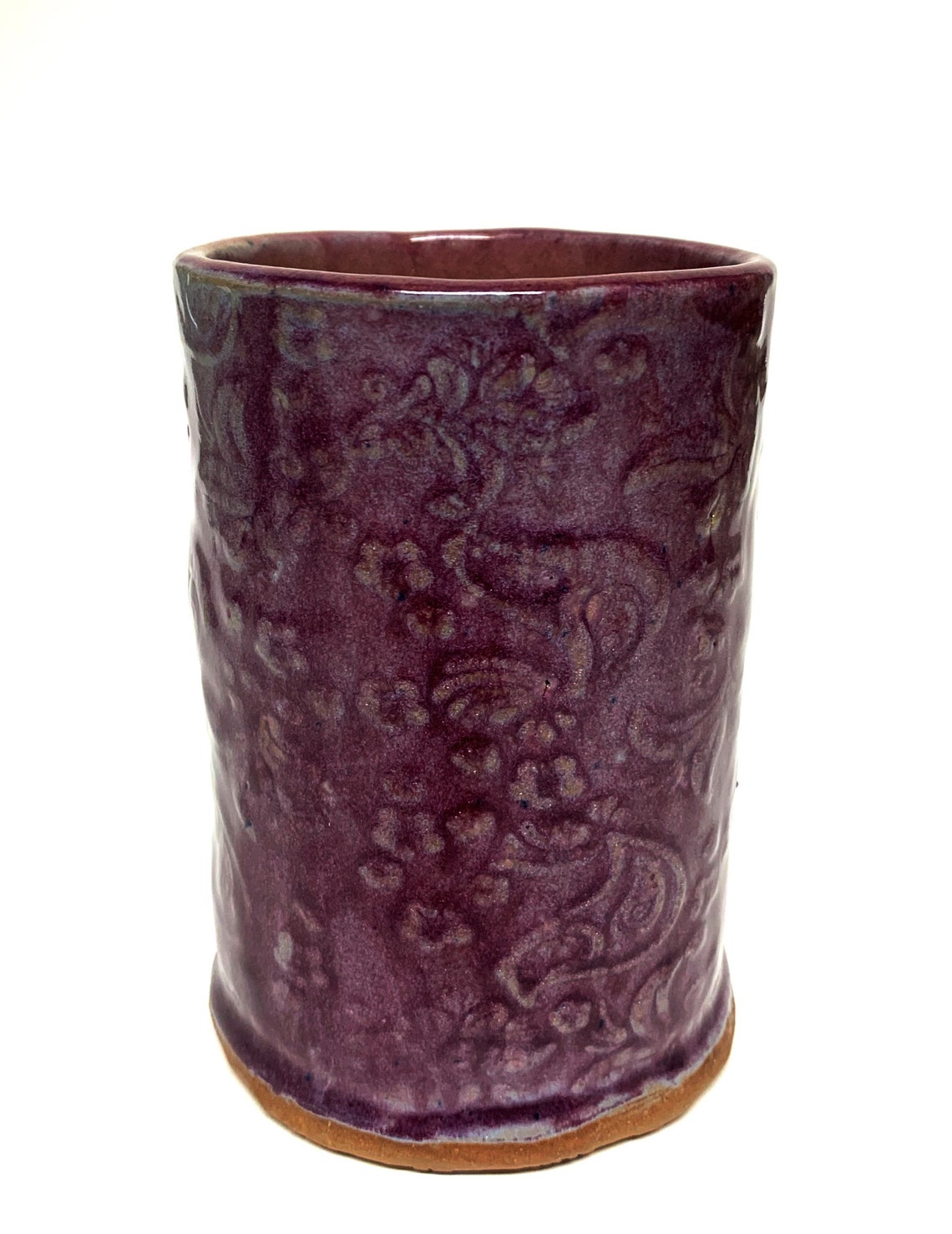 Large Textured Purple Ceramic Mug Handmade Stoneware Clay - Etsy