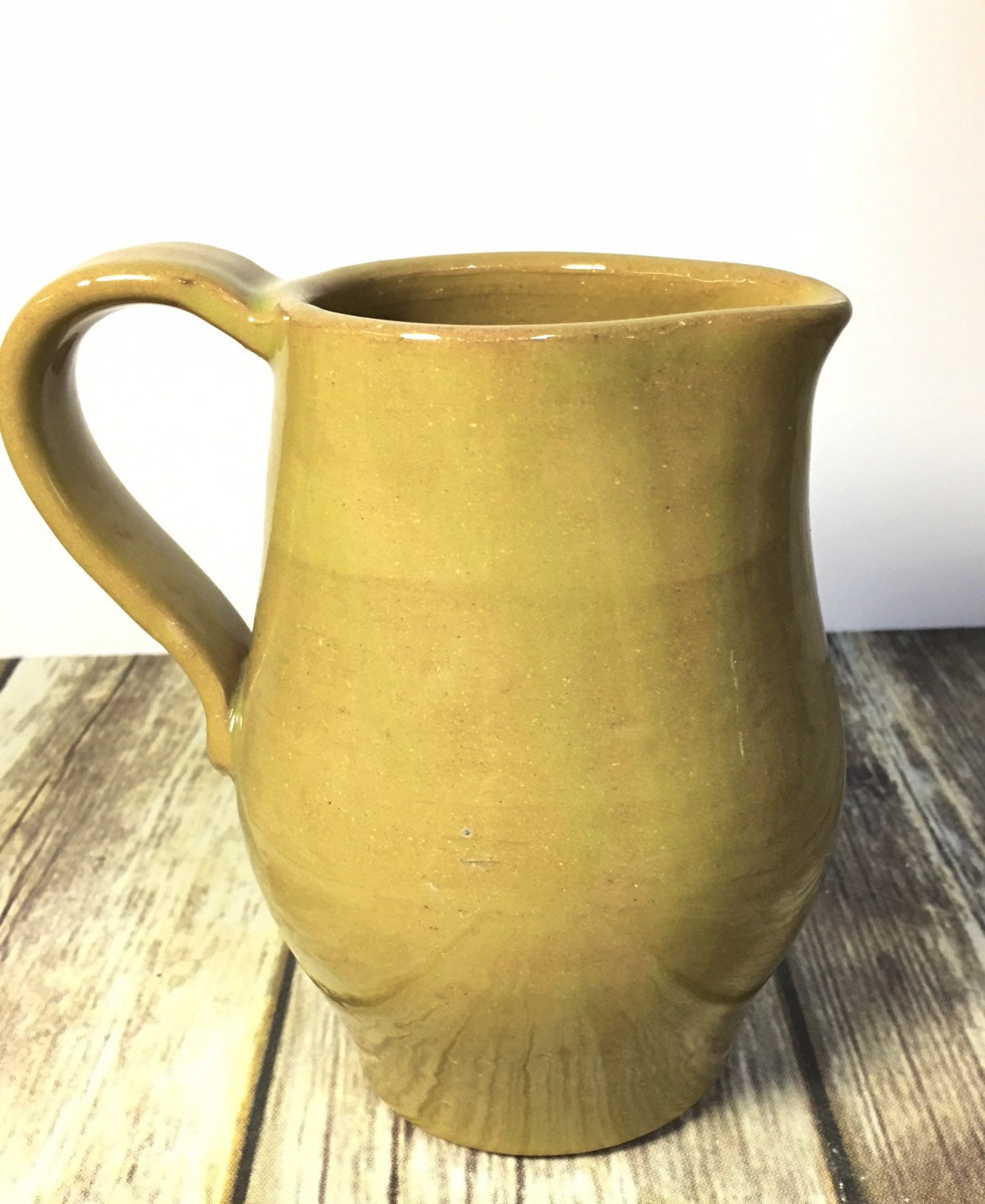 Yellow Handmade Ceramic Serving Pitcher Wheel Thrown Stoneware - Etsy