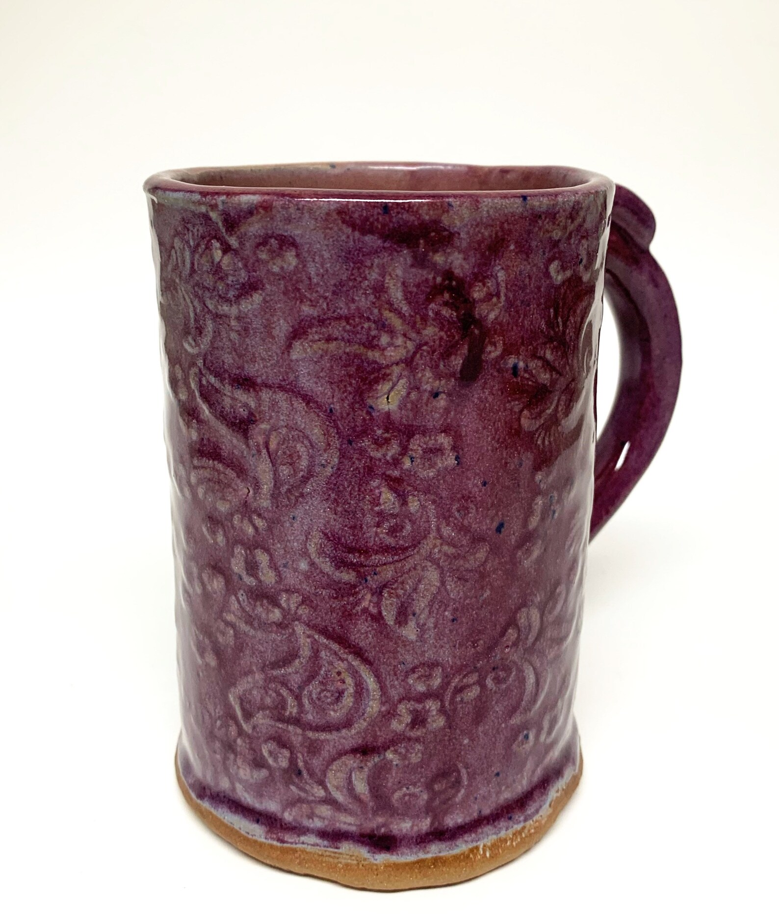 Large Textured Purple Ceramic Mug Handmade Stoneware Clay - Etsy