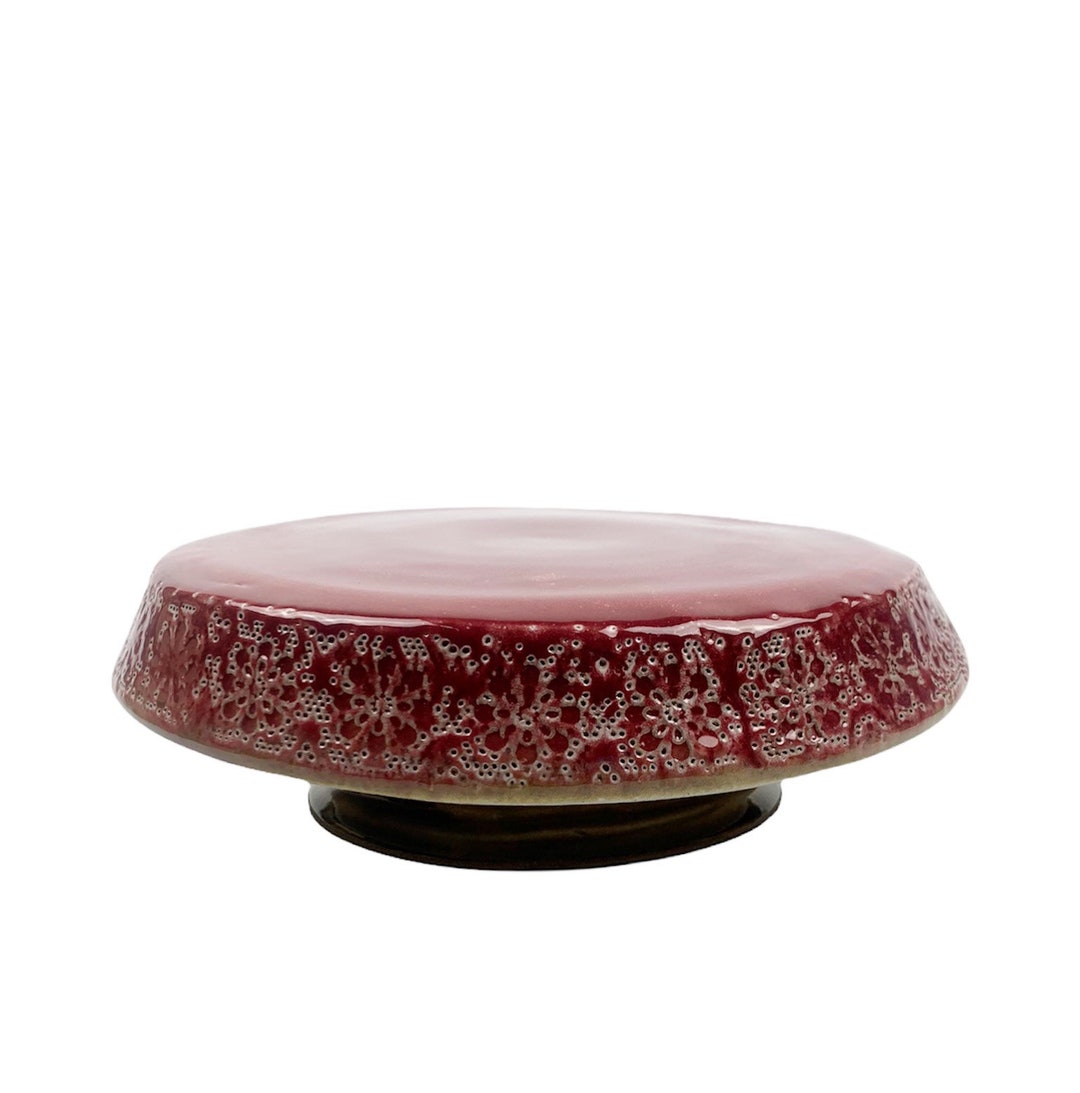 Handmade Ceramic Cake Stand With Textured Edge Wheel Thrown Stoneware ...