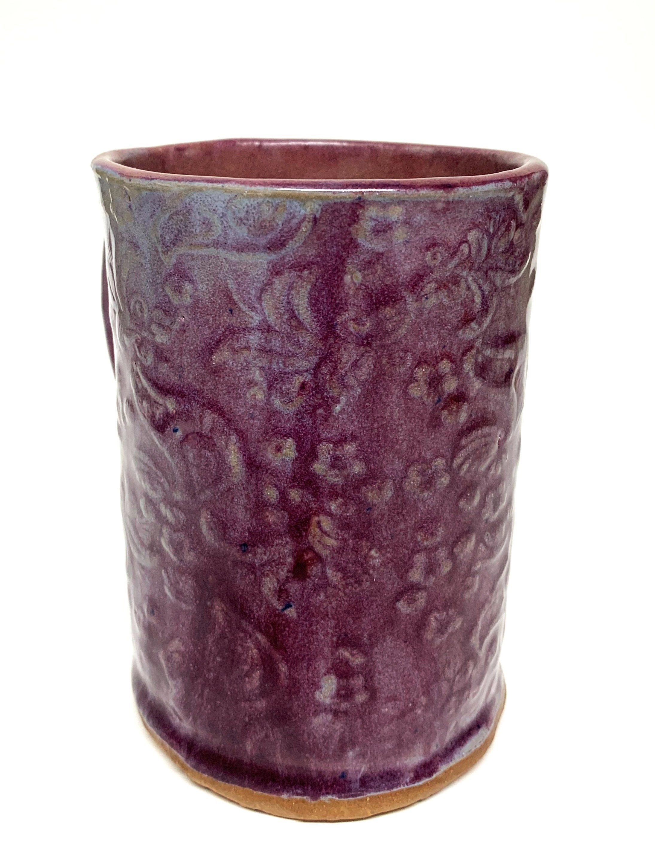 Large Textured Purple Ceramic Mug Handmade Stoneware Clay - Etsy