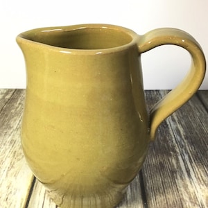 Yellow Handmade Ceramic Serving Pitcher Wheel Thrown Stoneware - Etsy