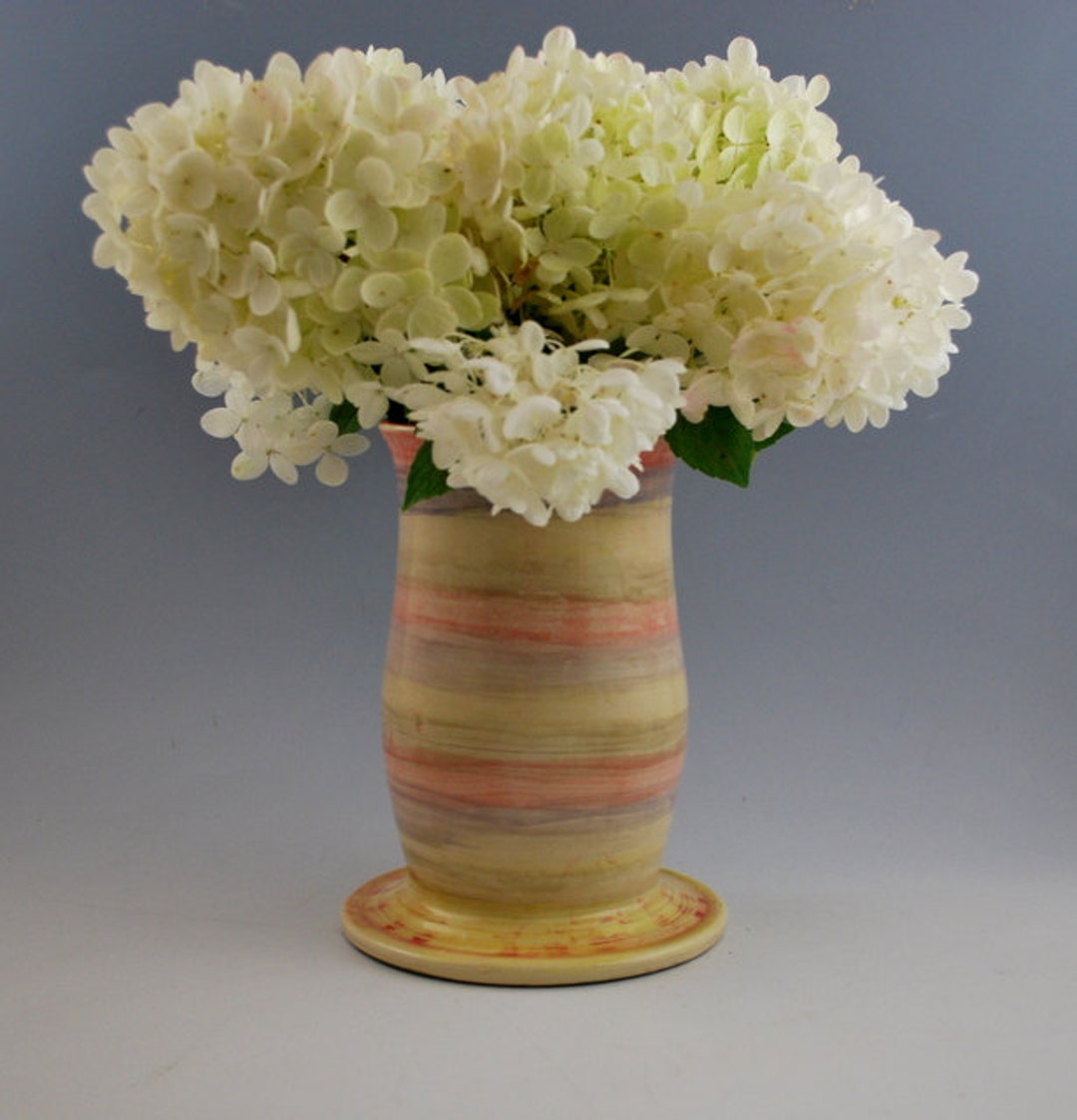 Handmade Ceramic Vase, Wheel Thrown Pastel Pottery - Etsy