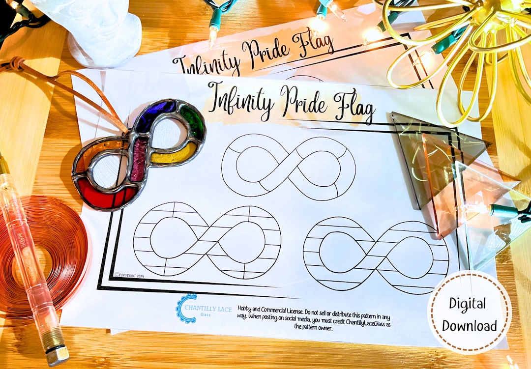 Infinity Pride Flag Stained Glass Pattern, LGBTQ+ Pride, Celebrating ...