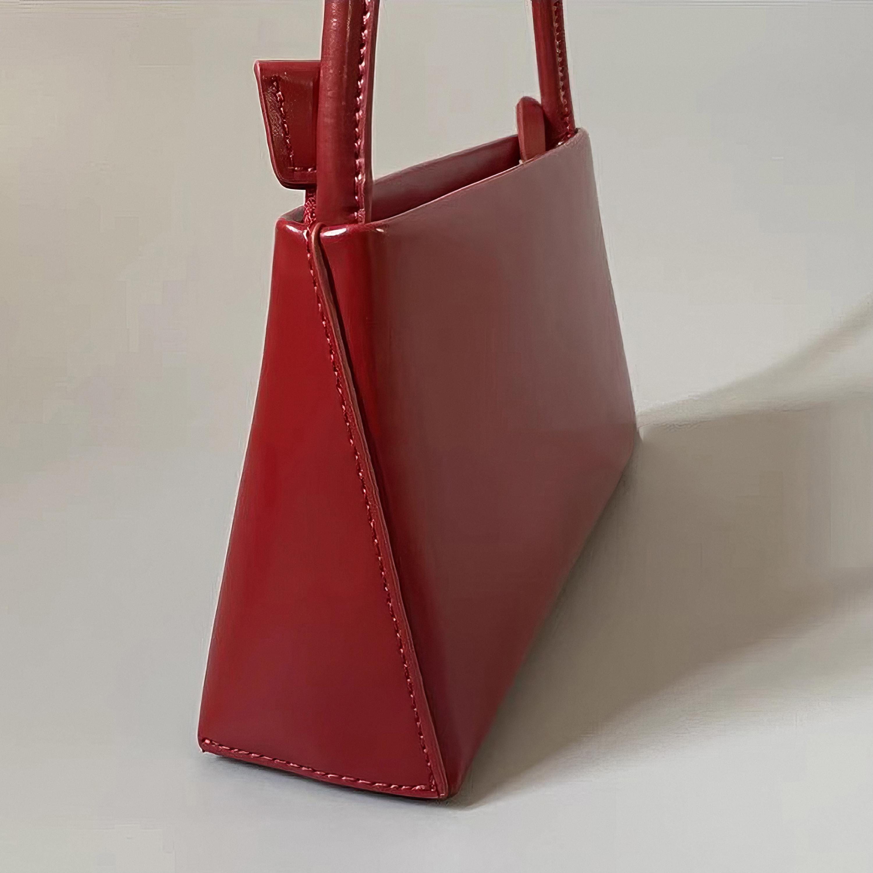 Minimal Shoulder Bag, Elegant Leather Tote Bag, Smooth Leather Handbags ...