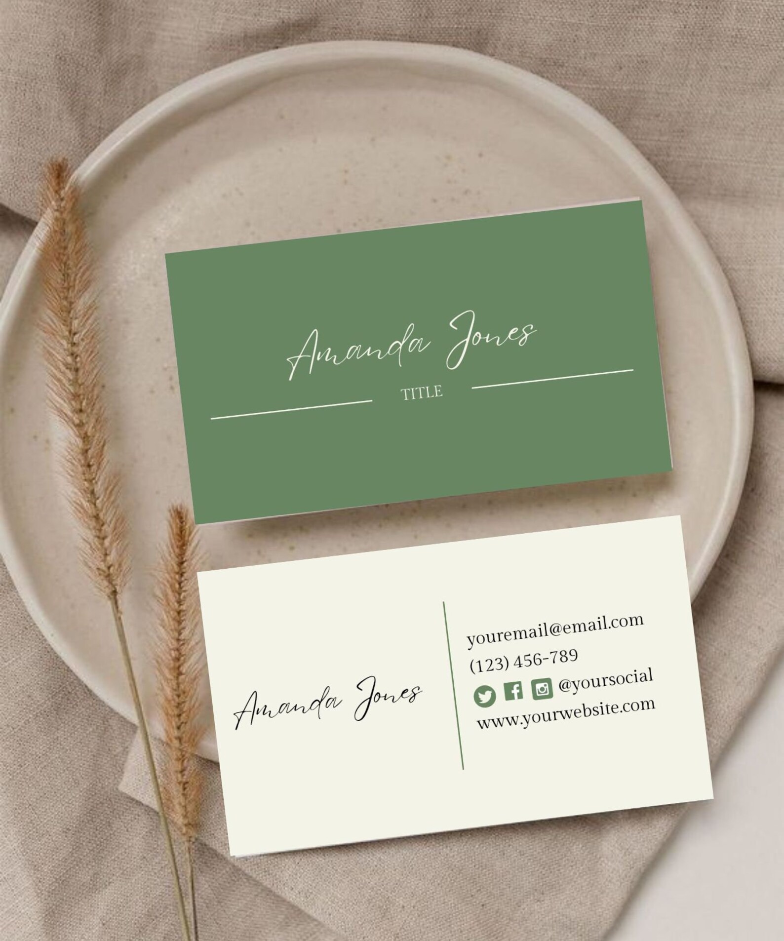 Business Card Template, Customizable Business Card, Canva Template ...
