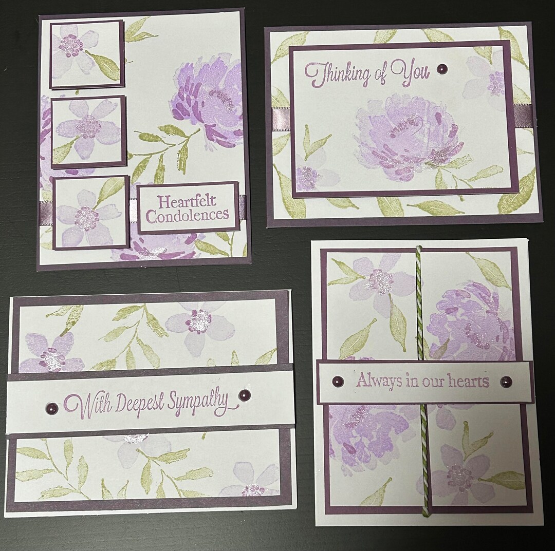Handmade Condolence / Sympathy Cards, Hand Stamped, Blank Inside - Etsy