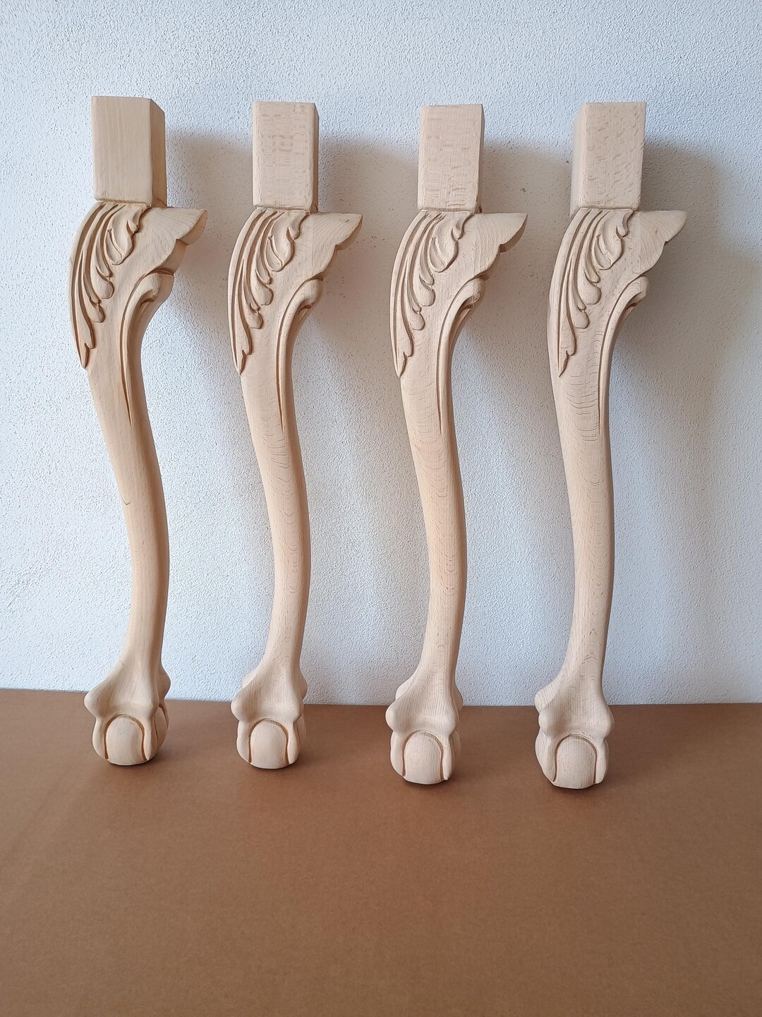Wooden Cofee-table Legs Model "english Carved" - Set of 4 Pcs. - Etsy