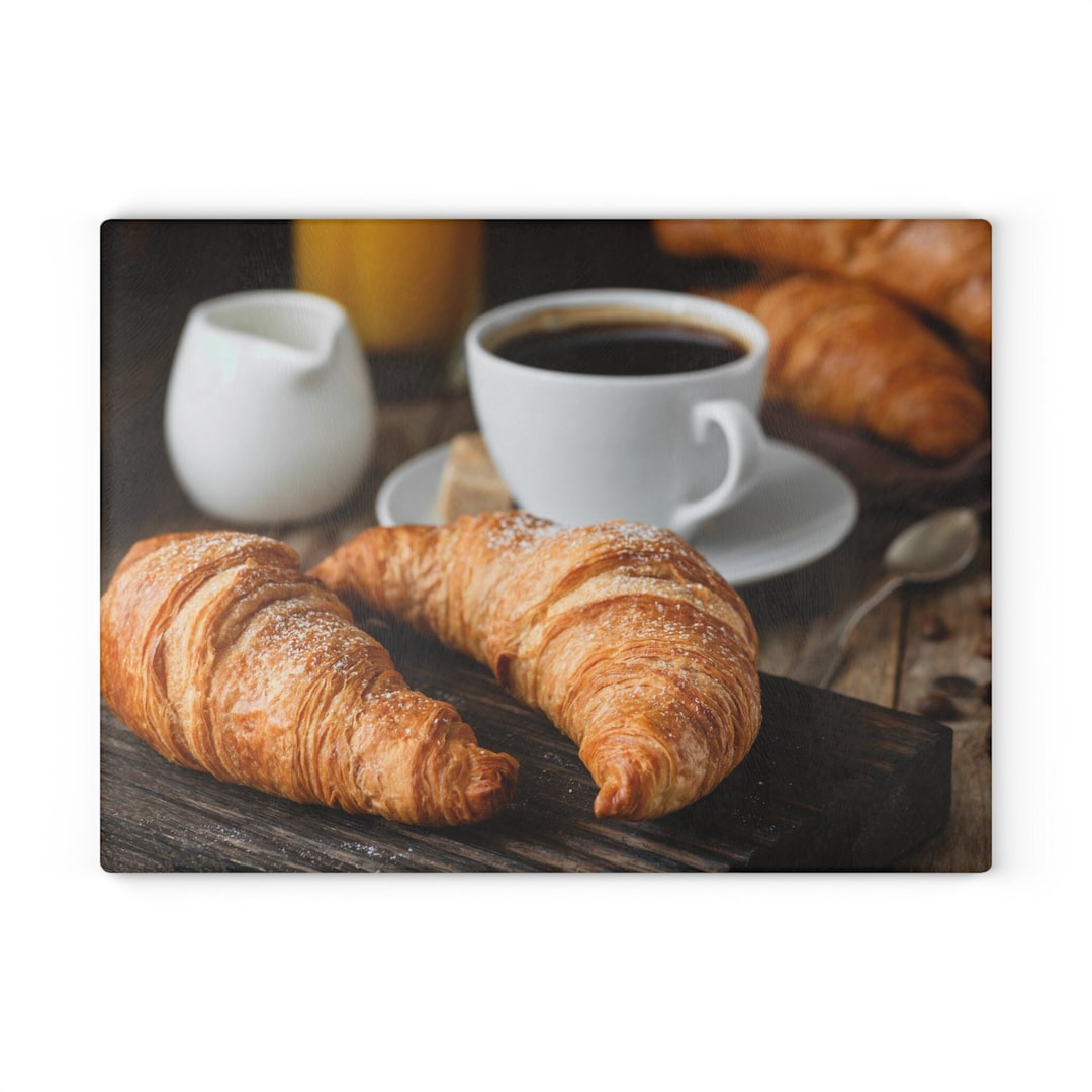 Rustic Breakfast Board. Breakfast Anyone Croissants and Coffee. Morning ...