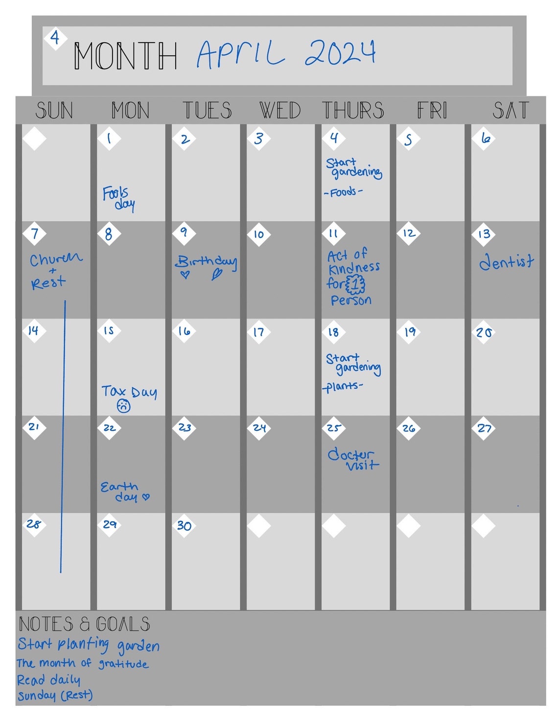Gray Printable Monthly Planner Digital Monthly Printable Planner ...