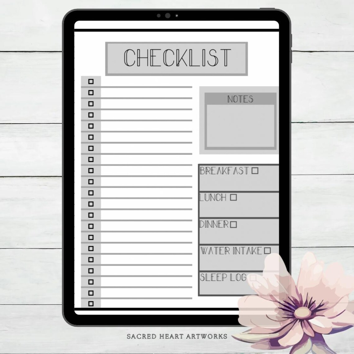 Gray Printable Digital Checklist Printable Checklist Digital Download ...