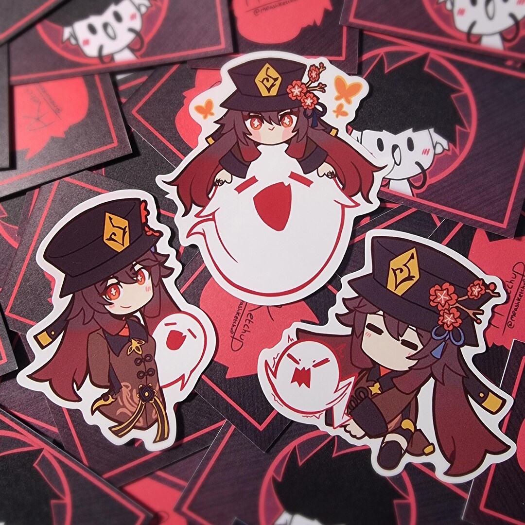 Genshin Impact Hu Tao - Chibi Die Cut Stickers - Etsy