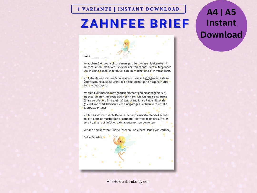 Tooth Fairy Letter Template Tooth Fairy Letter to Print Tooth Fairy ...
