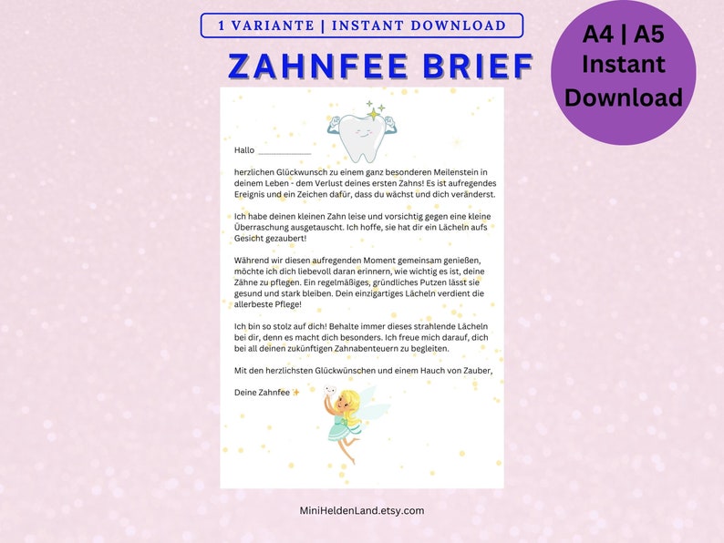 Tooth Fairy Letter Template Tooth Fairy Letter to Print Tooth Fairy ...